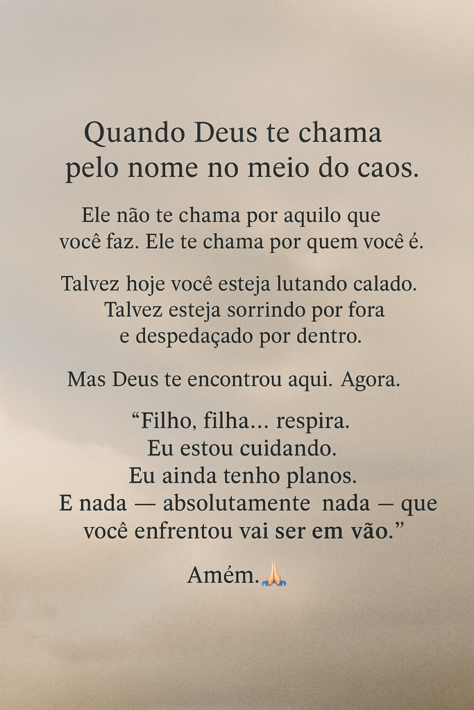 REFLEXÃO: Quando Deus te chama pelo nome no meio do caos » Reflexão ...
